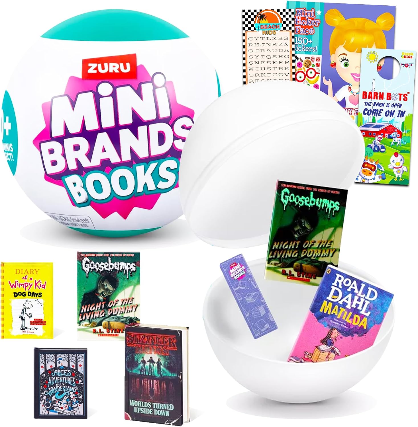 Amazon.com: Game Party Zuru Surprise Mini Brands Books Mystery Set ...
