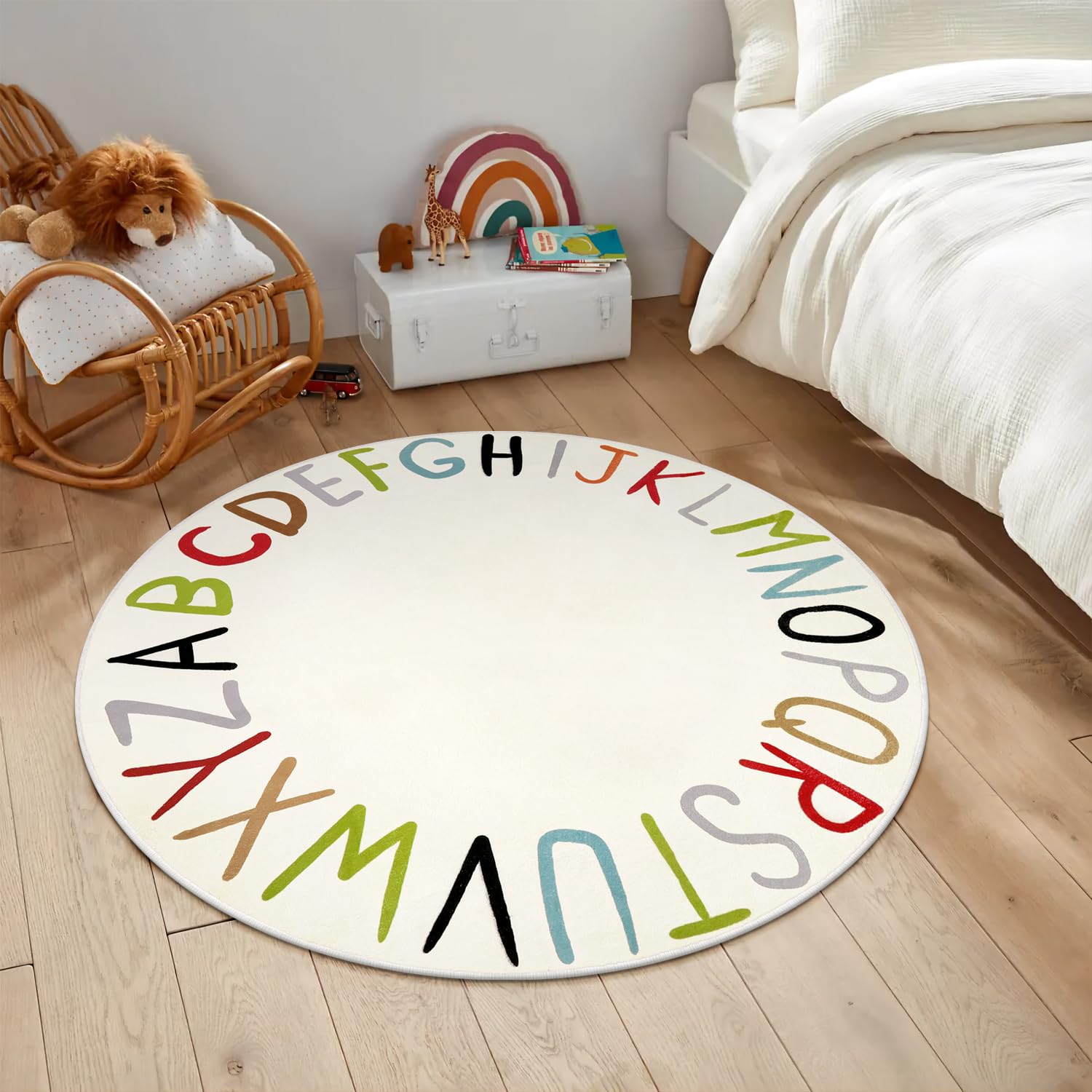 Amazon.com: LIVEBOX Colorful Play Room Round Kids Rug for Nursery,ABC ...