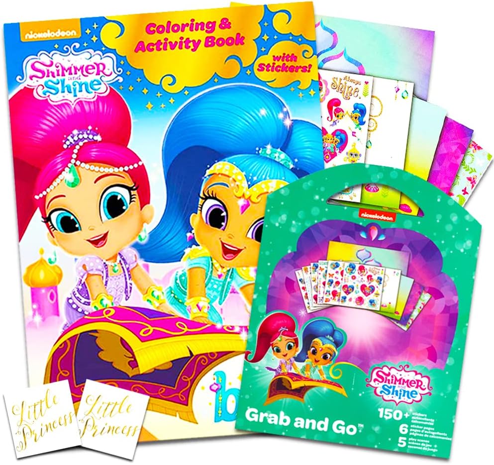 Amazon.com: Shimmer and Shine Coloring Book Bundle Set -- 2 Books, Over ...