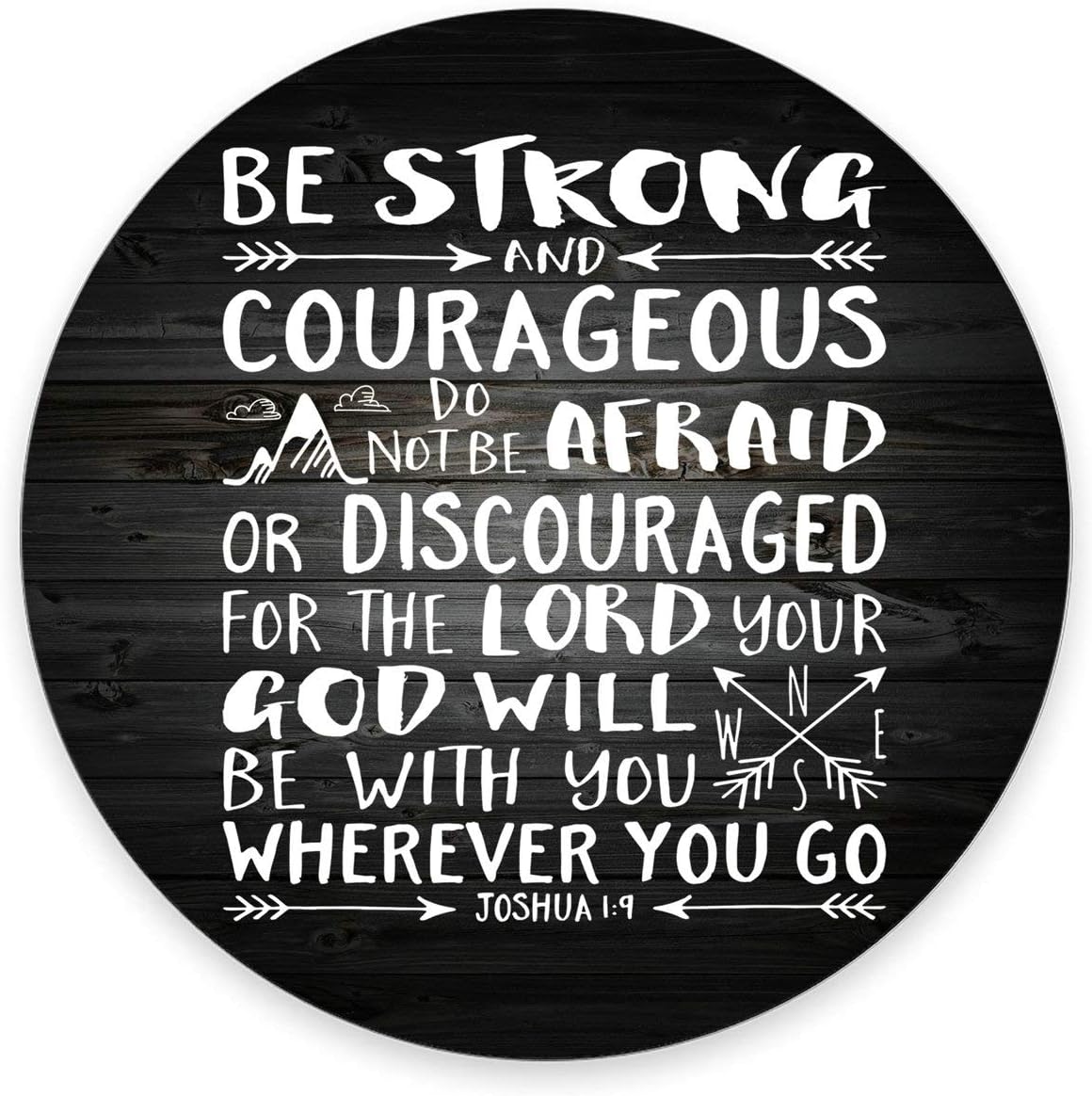 Amazon.com: Amcove Inspirational Quote Rustic Black Wood Round Mouse ...