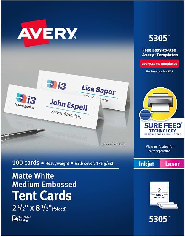 Amazon.com: Tent Cards - Tent Cards / Cards & Card Stock: Office Products