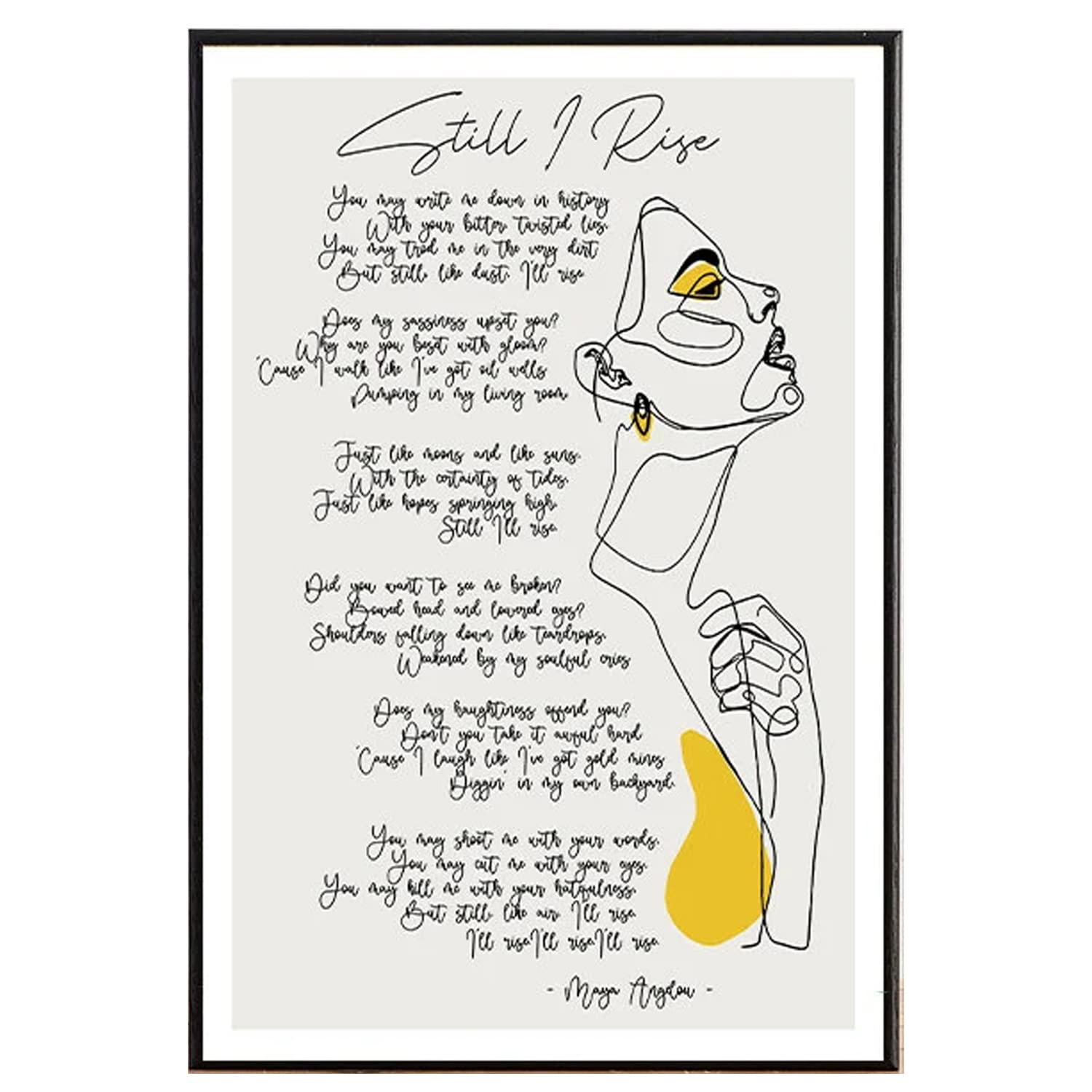Maya Angelou Still I Rise Print Poem Poster Maya Angelou | Desertcart INDIA