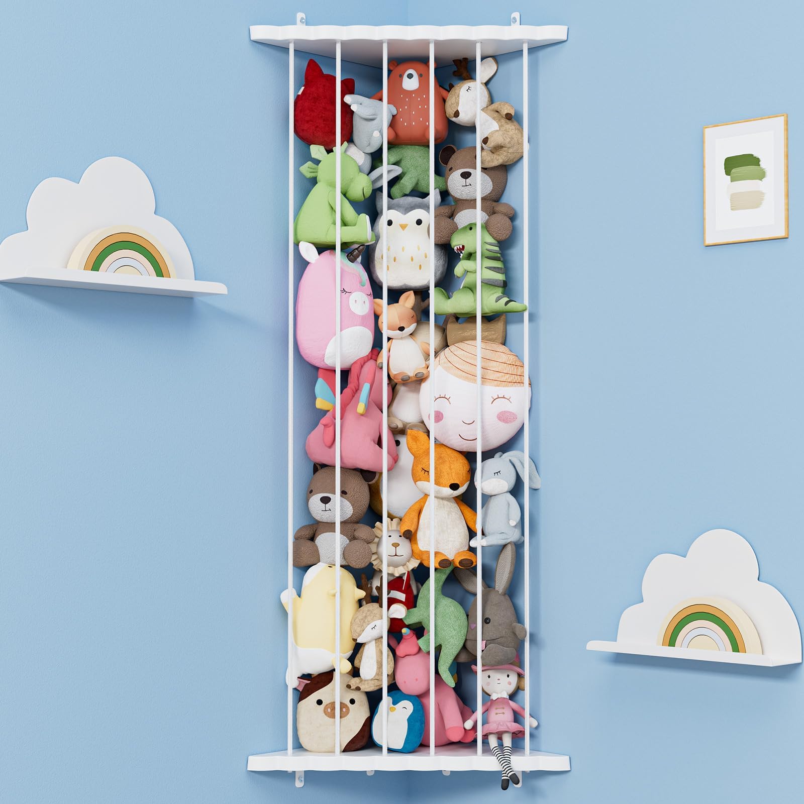 Amazon.com: Stalishare Kids Stuffed Animal Storage, Wood Floating ...