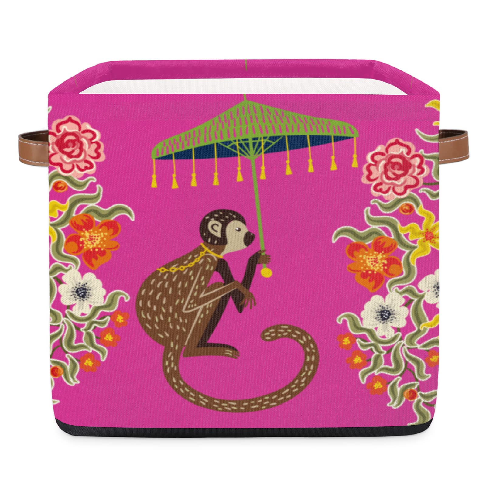 Funky Qiu Storage Cube Bins Vintage Monkey Chinoiserie Umbrella ...