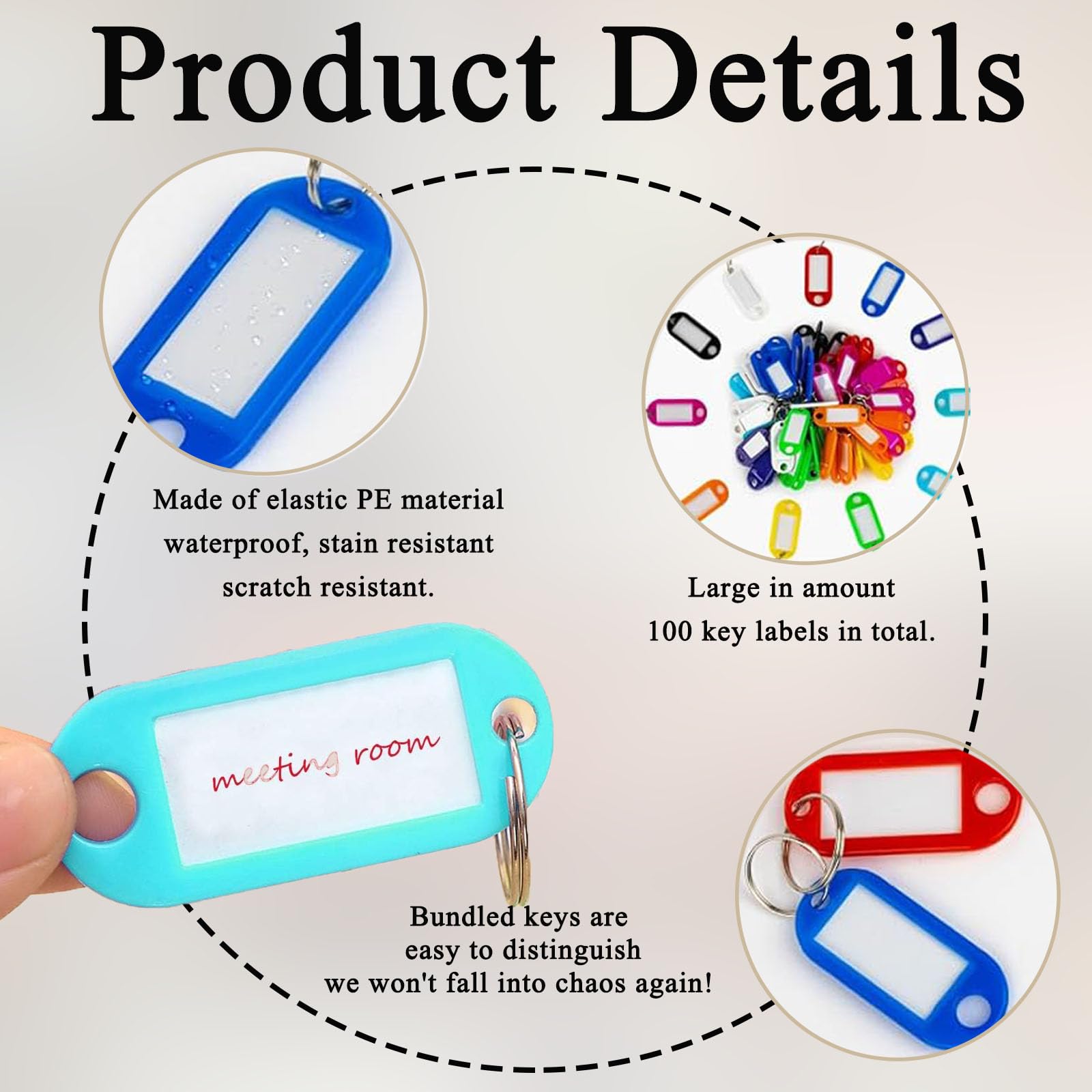 100Pcs Writable Key Tags, 10 Colors Key Tags with Labels, Key Labels ...