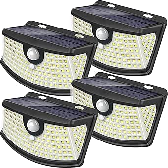 Aootek New Solar Motion Sensor Lights 120 LEDs with Lights Reflector ...