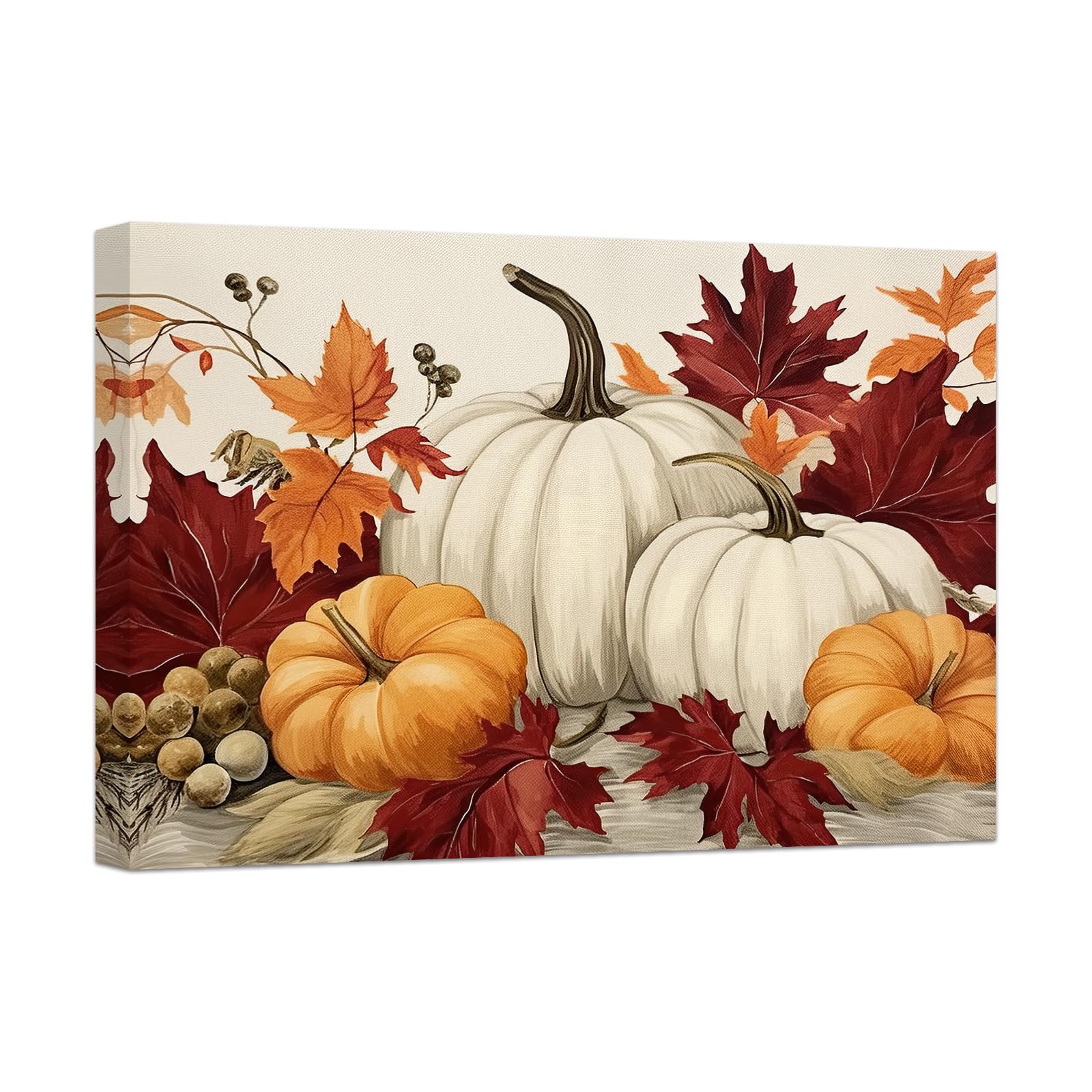 Amazon.com: DOARTDO Autumn Canvas Wall Art Pumpkin Fall Leaf Pictures ...