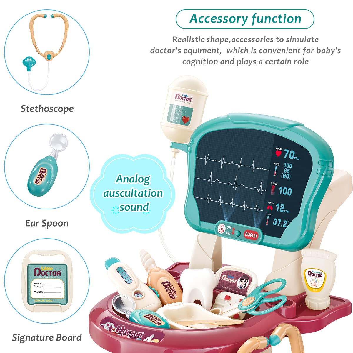 Snapklik.com : Deluxe Toy Doctor Kit For Kids - 28 Piece Pretend ...