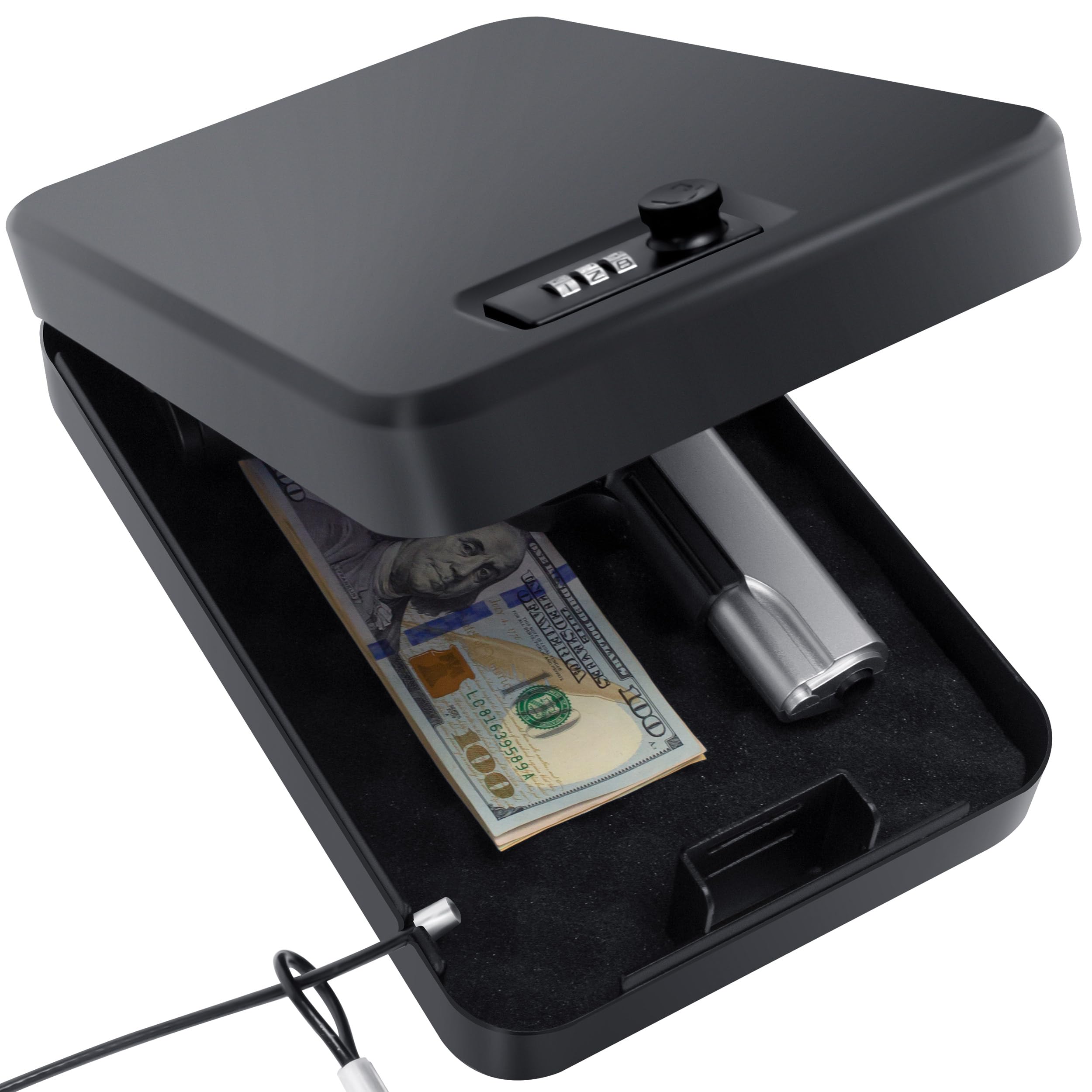 Amazon.com: Portable Gun Safe for Pistols, Small Handgun Lock Box with ...