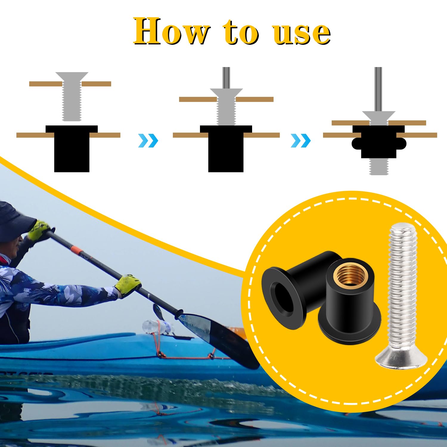 Snapklik.com : Twidec/36 Pairs Neoprene Well Nuts M4 M5 M6