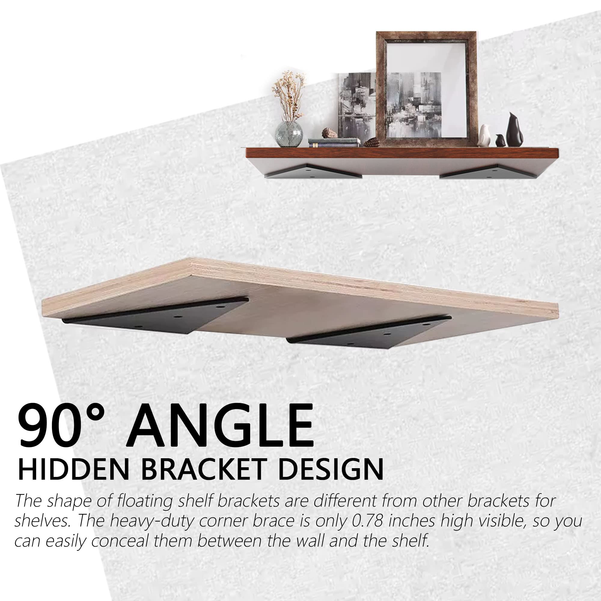 Snapklik.com : 4 Pack Floating Shelf Bracket 6 Inch Brackets For Shelves