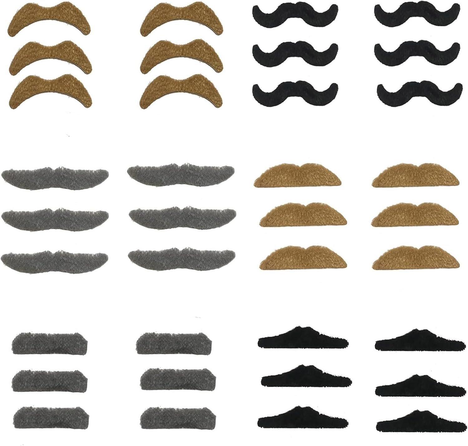 Amazon.com: 36 Pieces Fake Mustaches, Self Adhesive Novelty Mustache ...