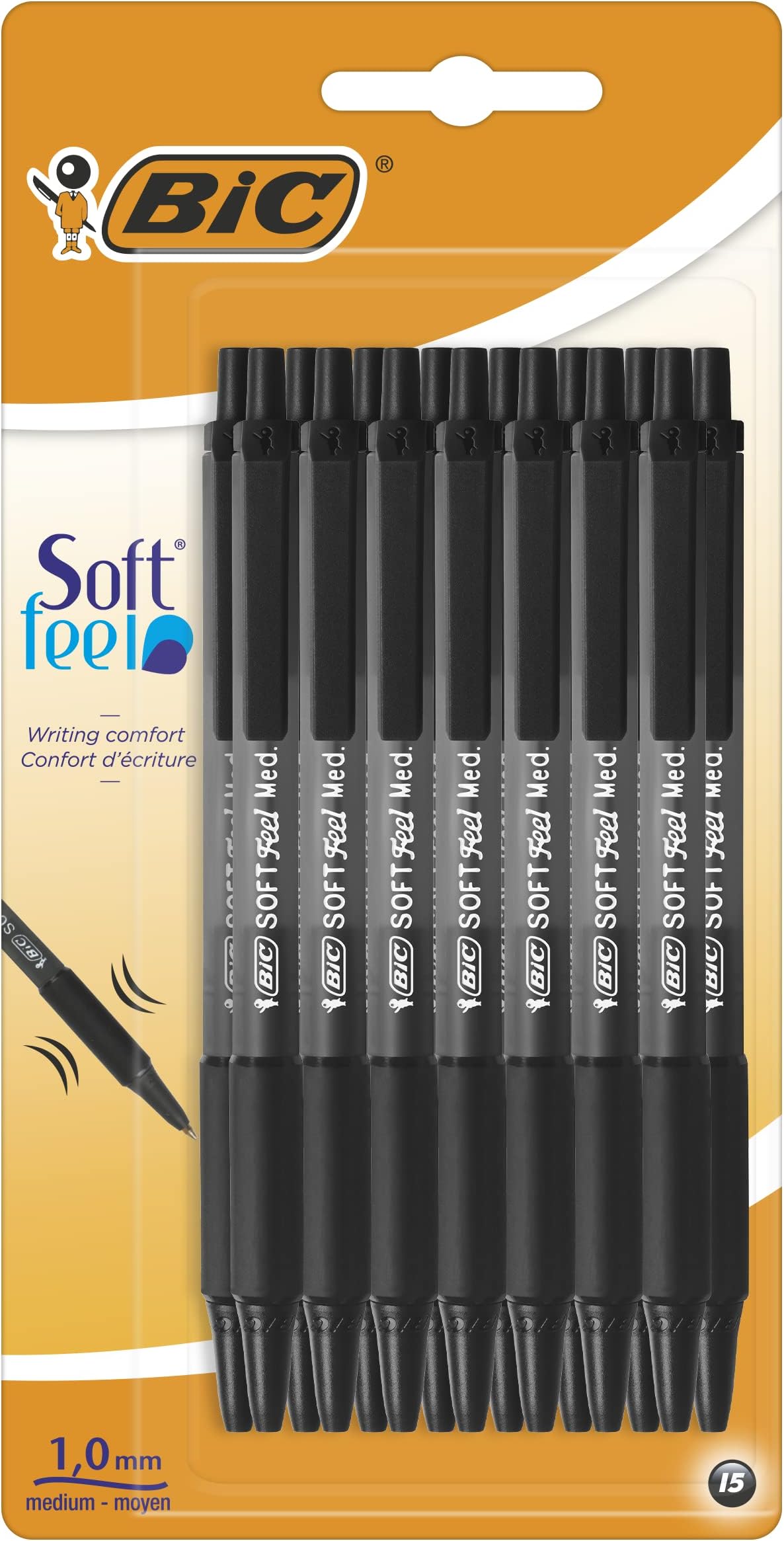 BIC Atlantis Clic Ball Pen - Black - Box of 12 Medium Point Office Pens ...