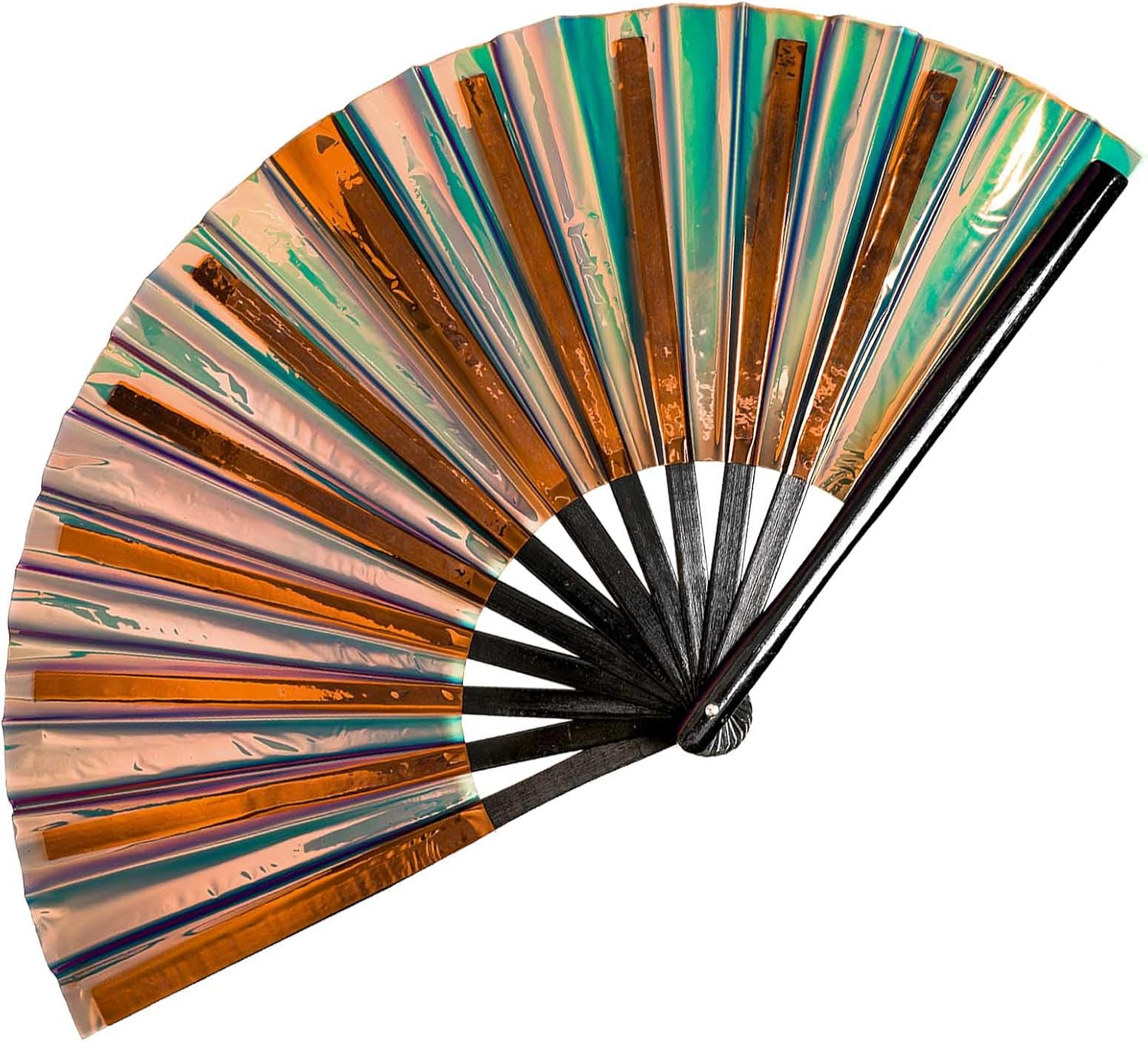 Amazon.com: Large Clack Hand Rave Fan Holographic Folding Popping Line ...
