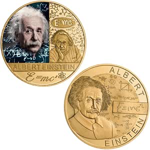 Amazon.com: Einstein Commemorative Coin Set Metal Craft Commemorative ...