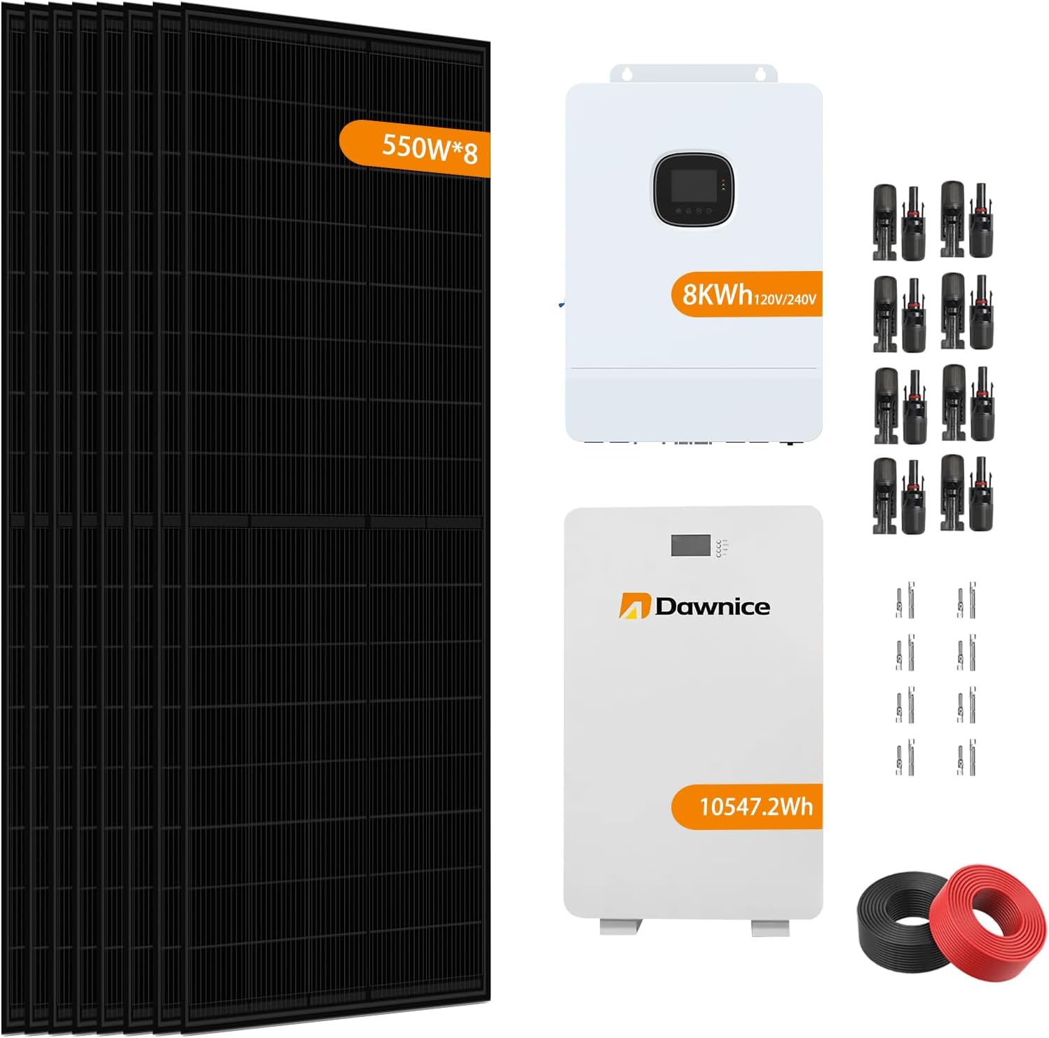 Amazon.com : 4400W Off Grid Solar System Complete Kit with 48V 206Ah ...
