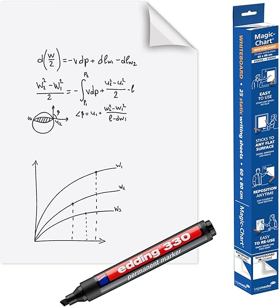 Legamaster Magic-Chart Whiteboard Foil - 60x80 cm - White - 25 ...