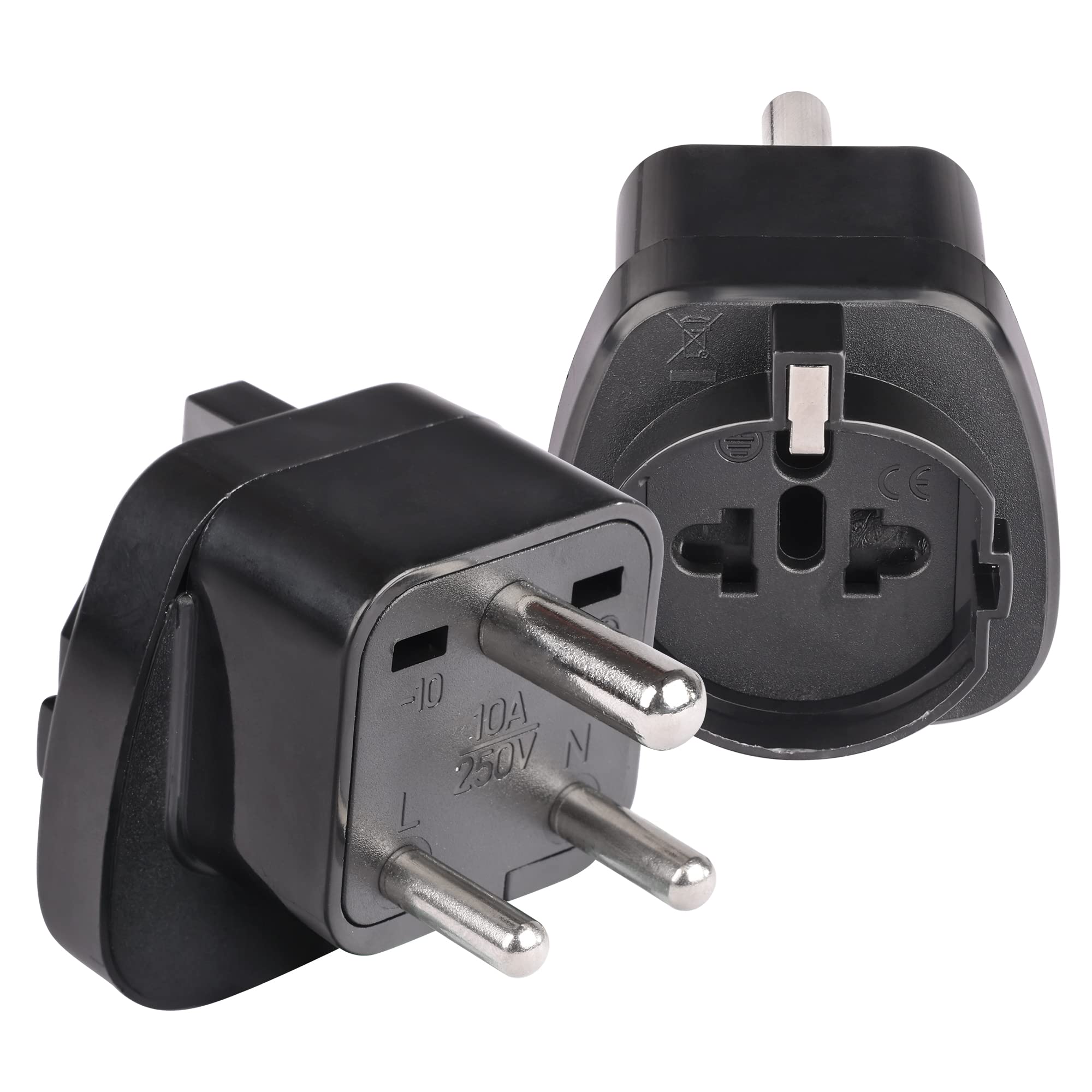 Buy OREI European (Schuko) to India Plug Adapter - Convert European ...