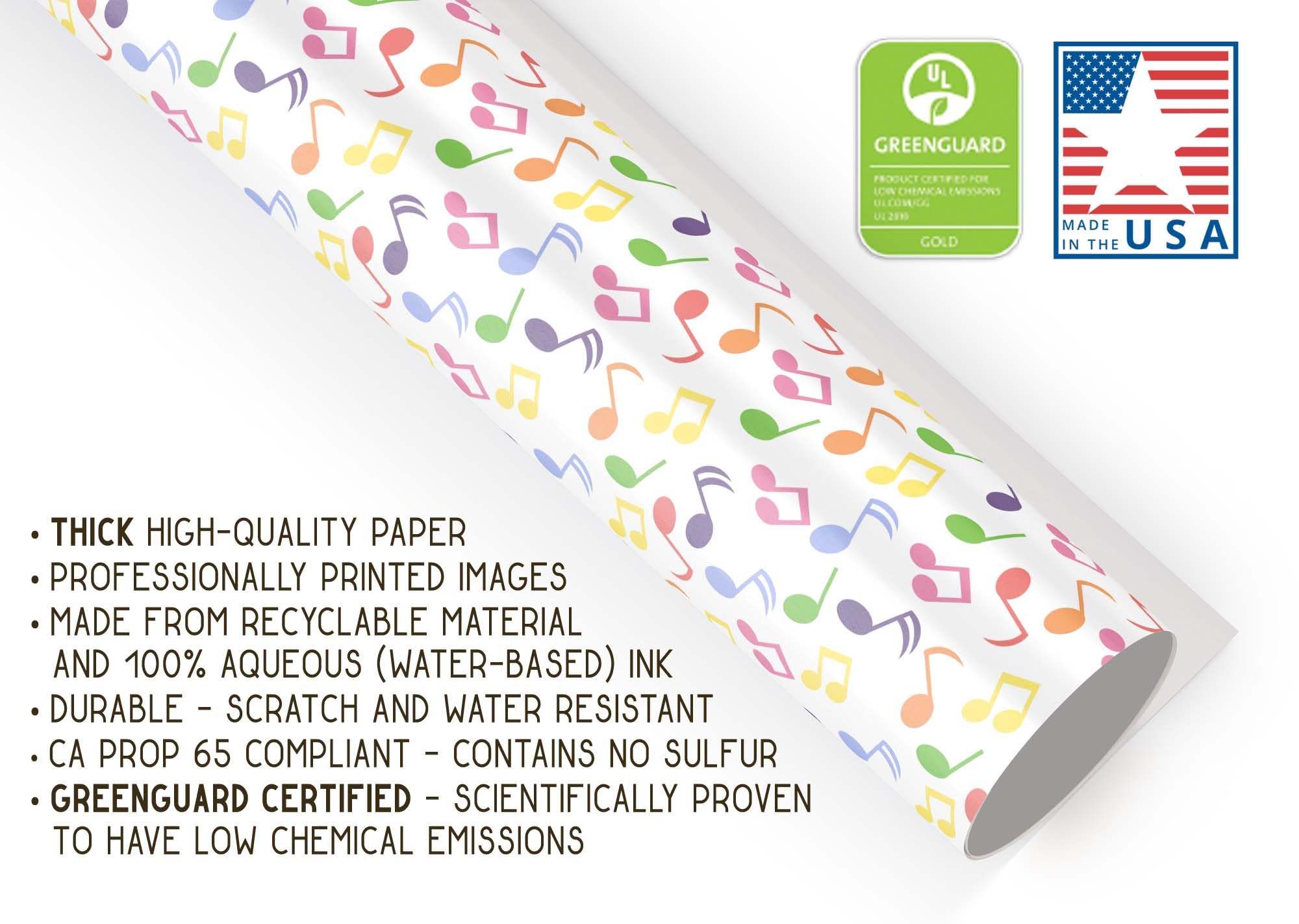 Taylor Swift Wrapping Paper Bold Pastel Music Notes Thick Luxury ...