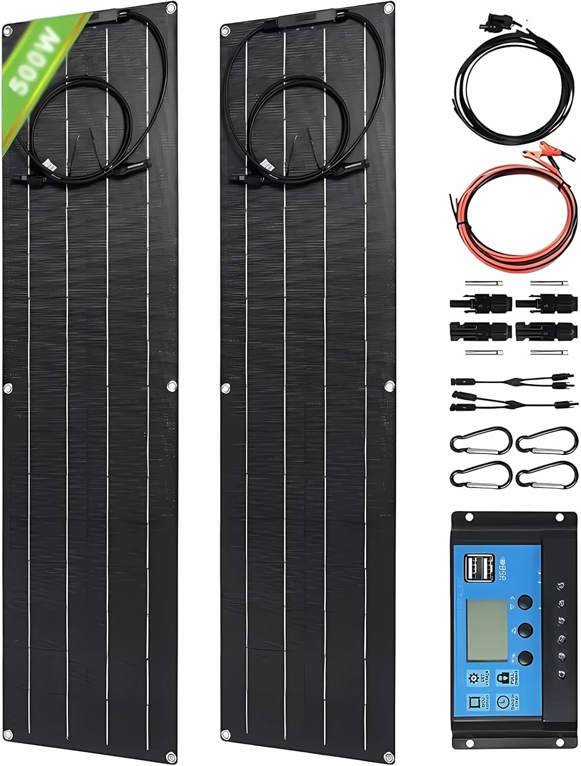 300 Watt Ultra-Thin Solar Panel, 2X 150W 12V-24V PET Flexible Solar ...
