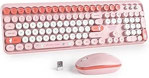 Amazon.com: Owpkeenthy Cute Keyboard and Mouse Wireless, Colorful ...