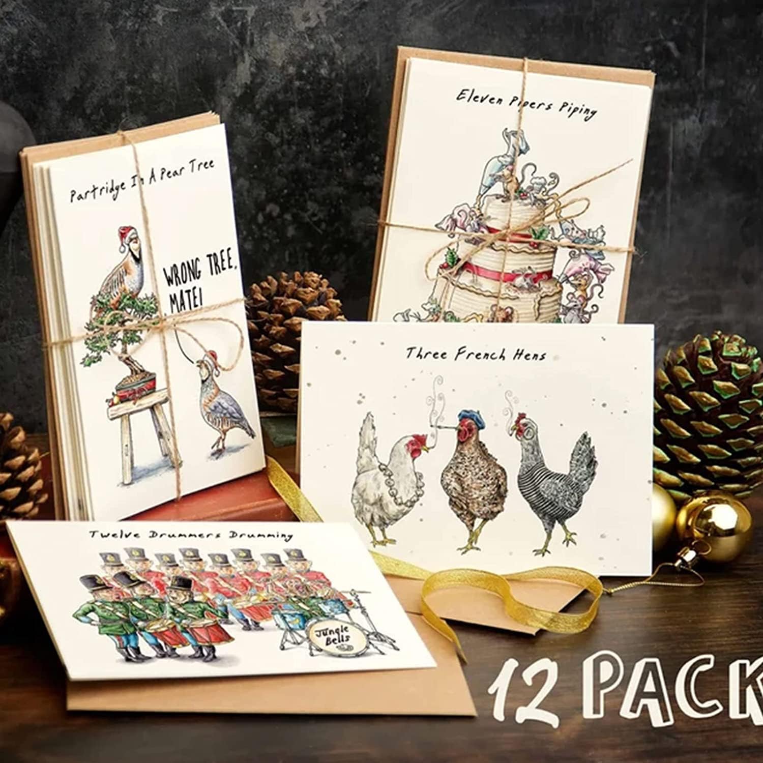 Amazon.com: 12Pcs Christmas Countdown Gift Card Set, Unique And ...