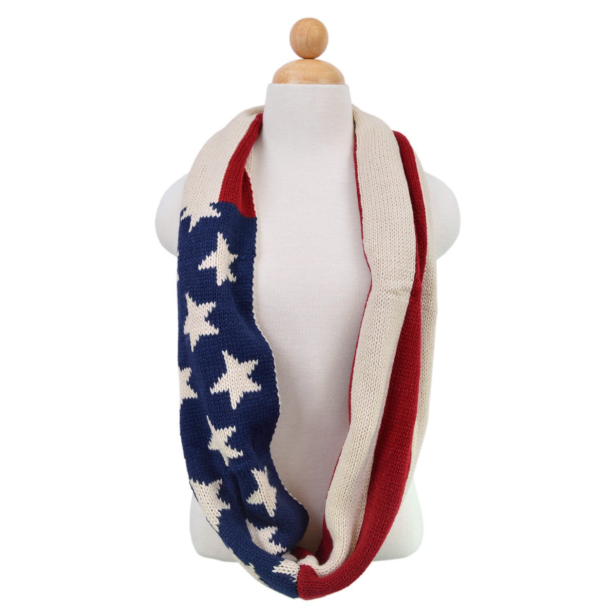 TrendsBlue® Premium USA US American Flag Winter Knit Infinity Loop ...