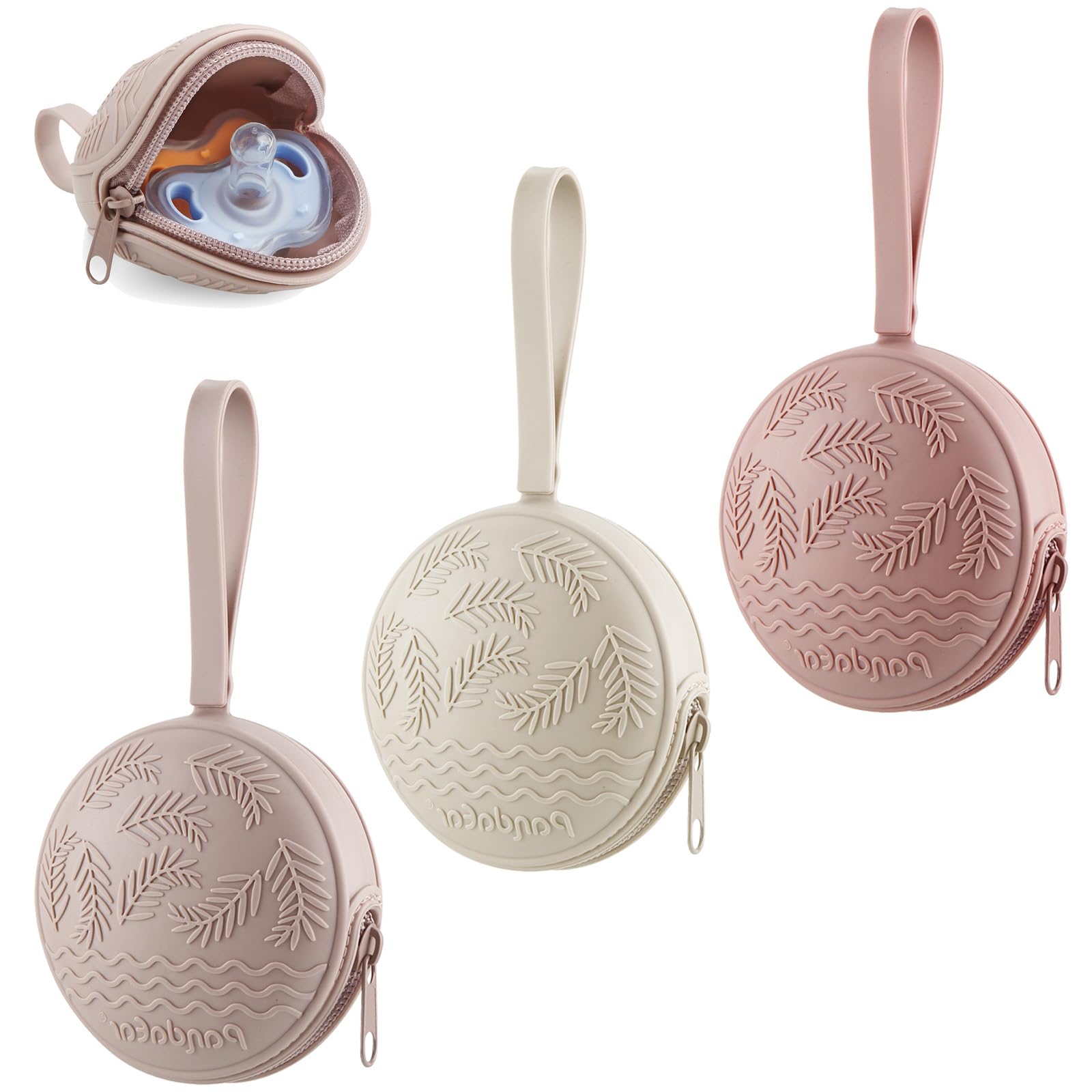 Amazon.com: PandaEar 3 Pack Silicone Pacifier Holder Case, Portable ...