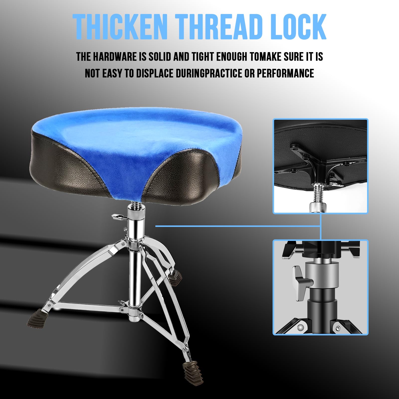 Snapklik.com : Soulmate Drum Throne Adjustable Height, Drum Stools Rotatable Padded Motorcycle ...