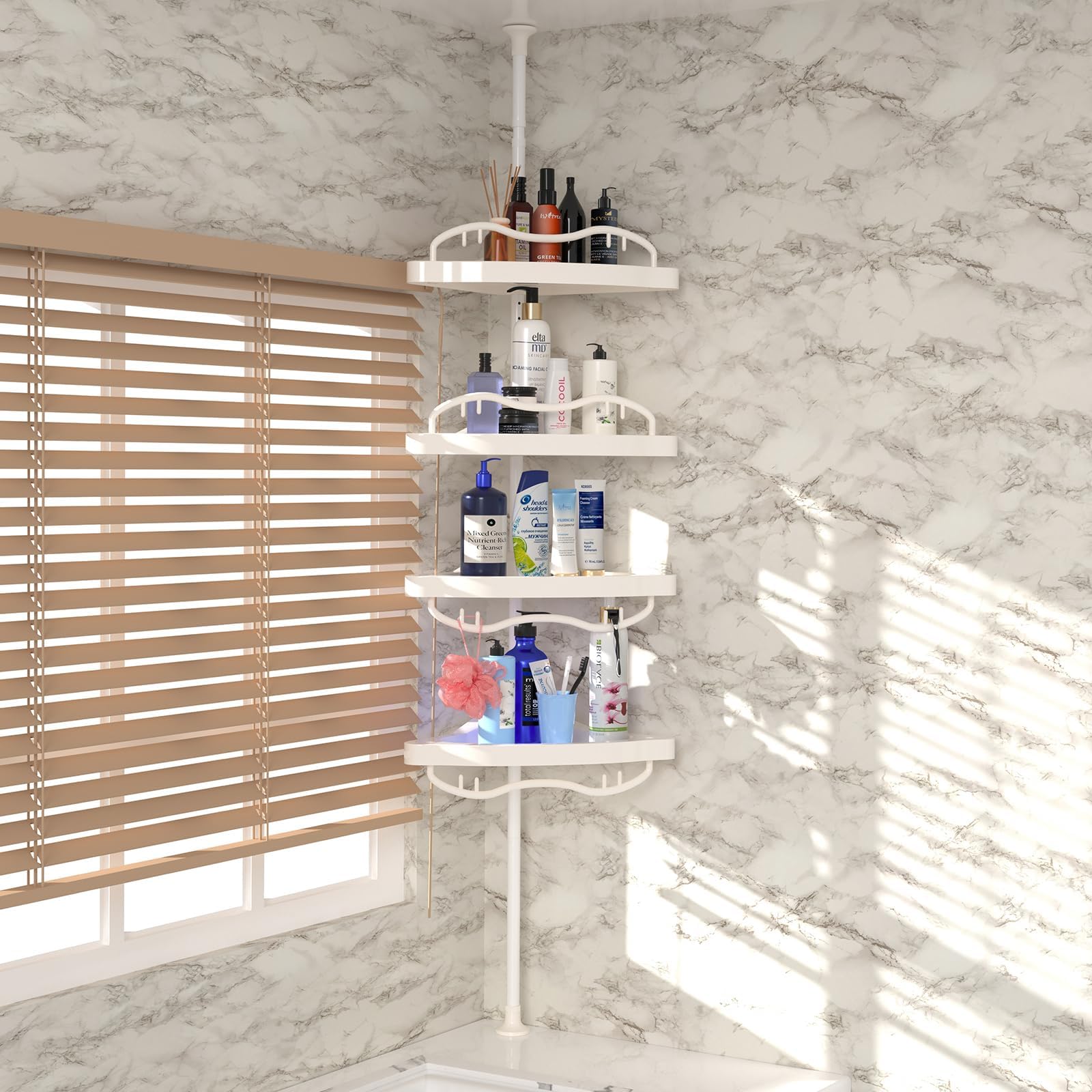 CALCHELE Shower Caddy Corner for Bathroom, Rustproof Bathtub Shower ...