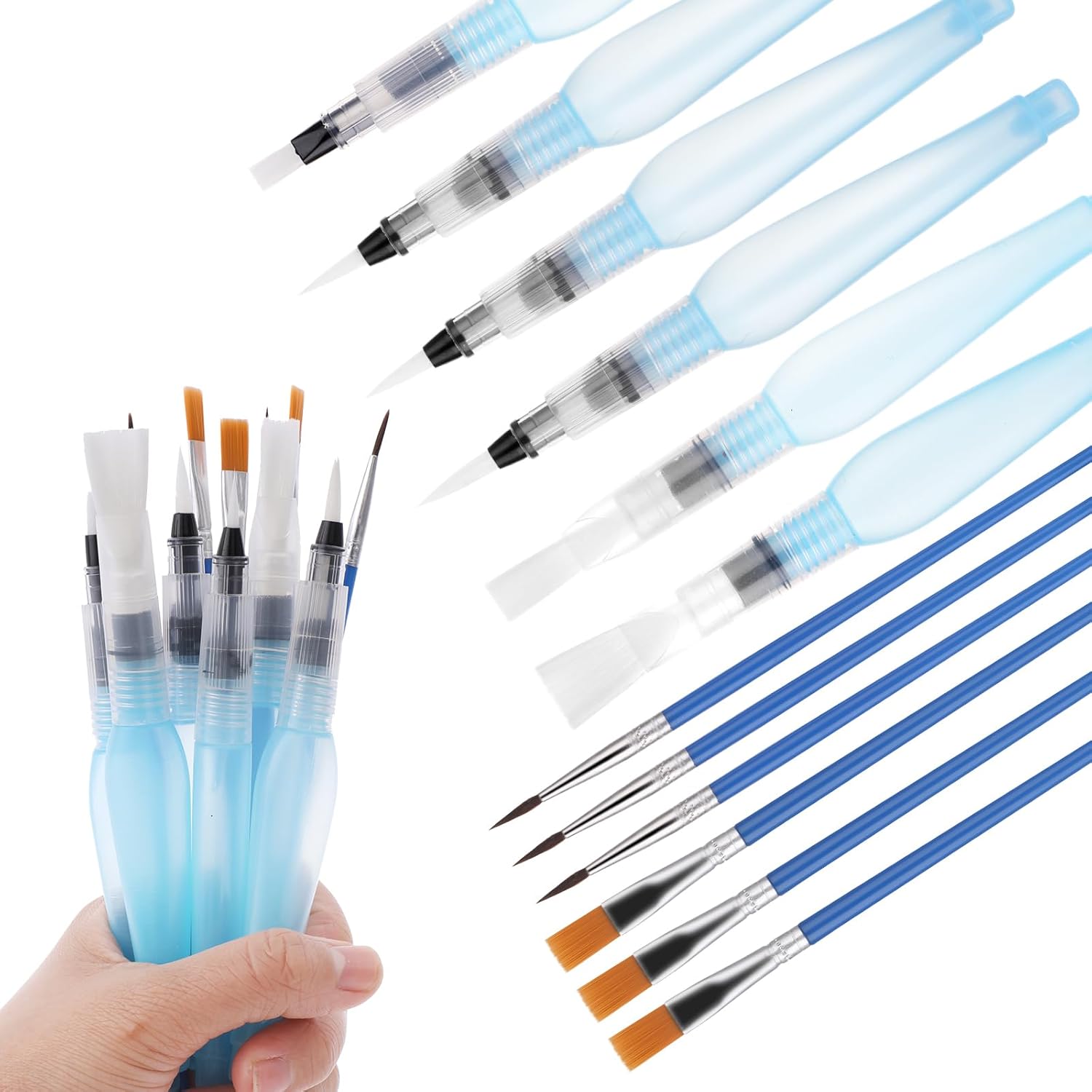 Amazon.com: Prasacco 6 Pieces Watercolour Brush Pens and 6 Pieces Paint ...