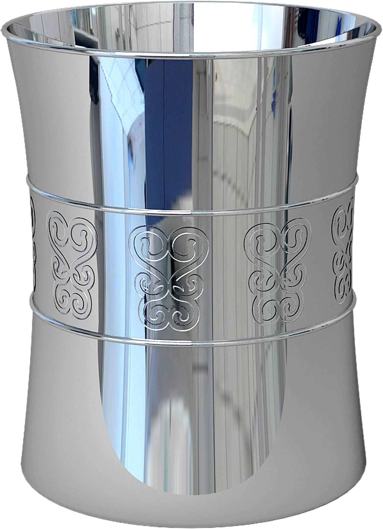 Amazon.com: nu steel Gloss Decorative Stainless Steel Small Trash Can ...