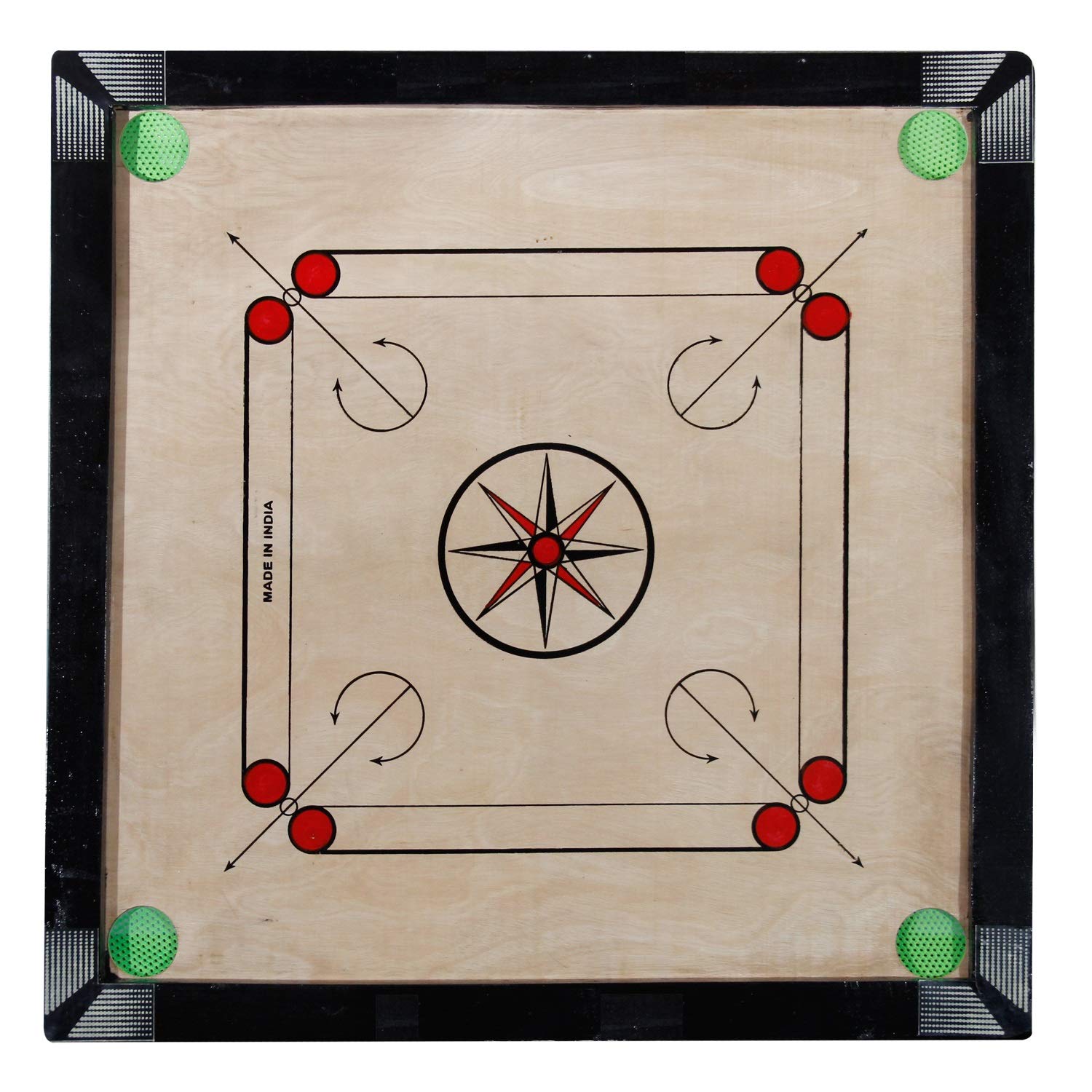 Tnt Sports Wooden Round Pocket Carrom Board With Coins Striker ...