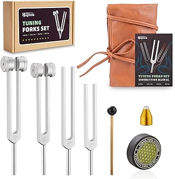 Amazon.com: Hugbow Tuning Forks for Healing, Aluminum Alloy Tuning Fork 128Hz, 136.1Hz, 256Hz ...