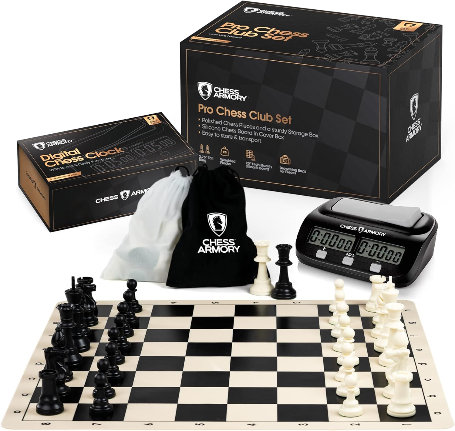 Amazon.com: Chess Armory Deluxe Large Chess Set Silicone 20" with Chess ...