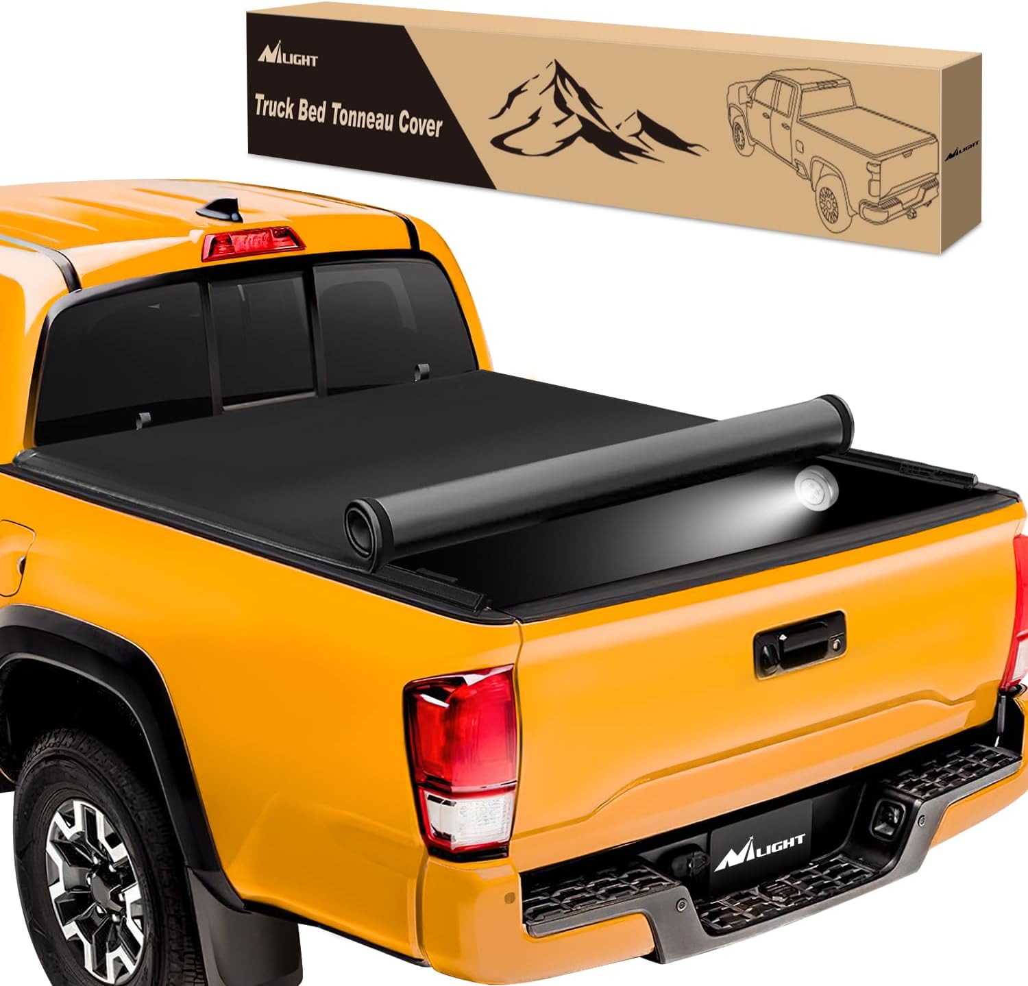 Amazon.com: Nilight Soft Roll Up Truck Bed Tonneau Cover Compatible ...
