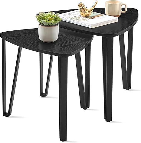 Amazon.com: VASAGLE Nesting Coffee Tables, End Tables Set of 2 for ...