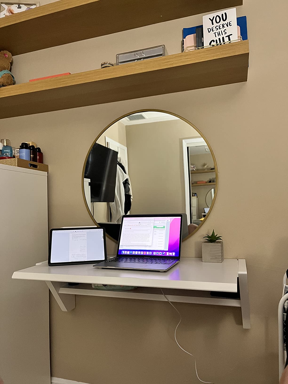 $25/mo - Finance Fytz Design Reversible Wall Desk, White Floating Desk ...