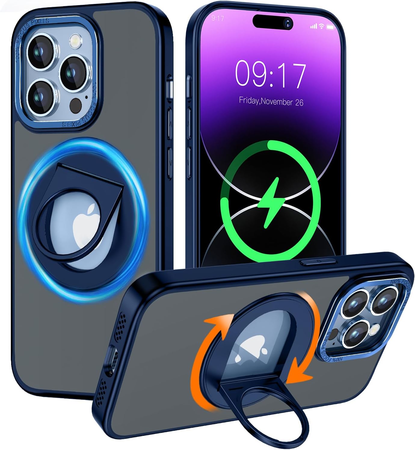 BENTOBEN Coque pour iPhone 13 Pro Max Magnétique Compatible avec MagSafe Support Anneau Intégré ...