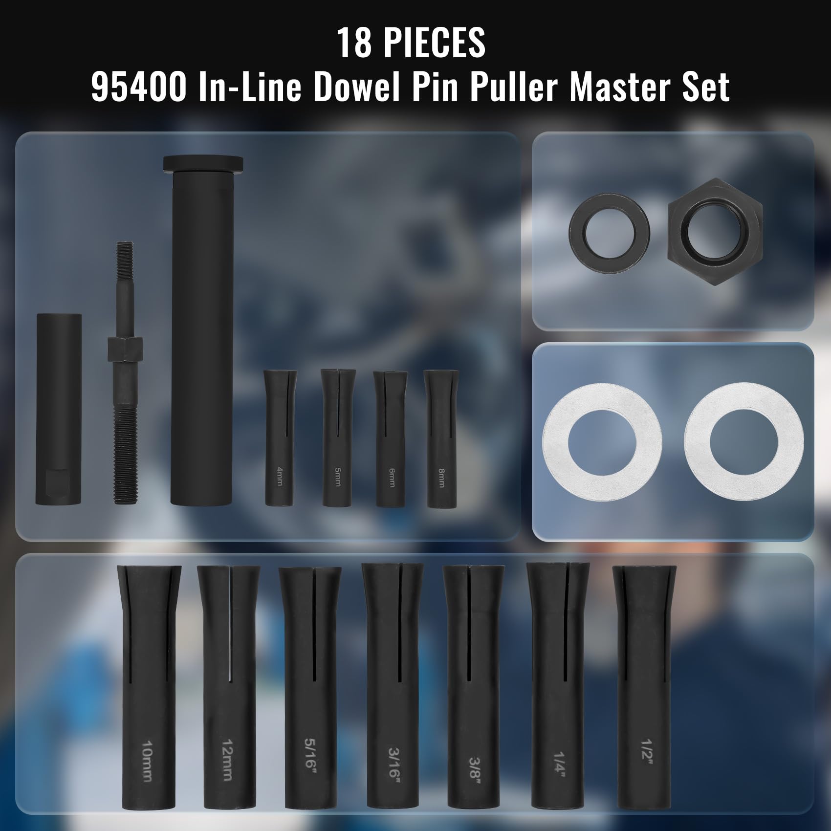 Harbor Freight 95400 In-Line Dowel Pin Pulle Maste Set, Efficient Dowel ...