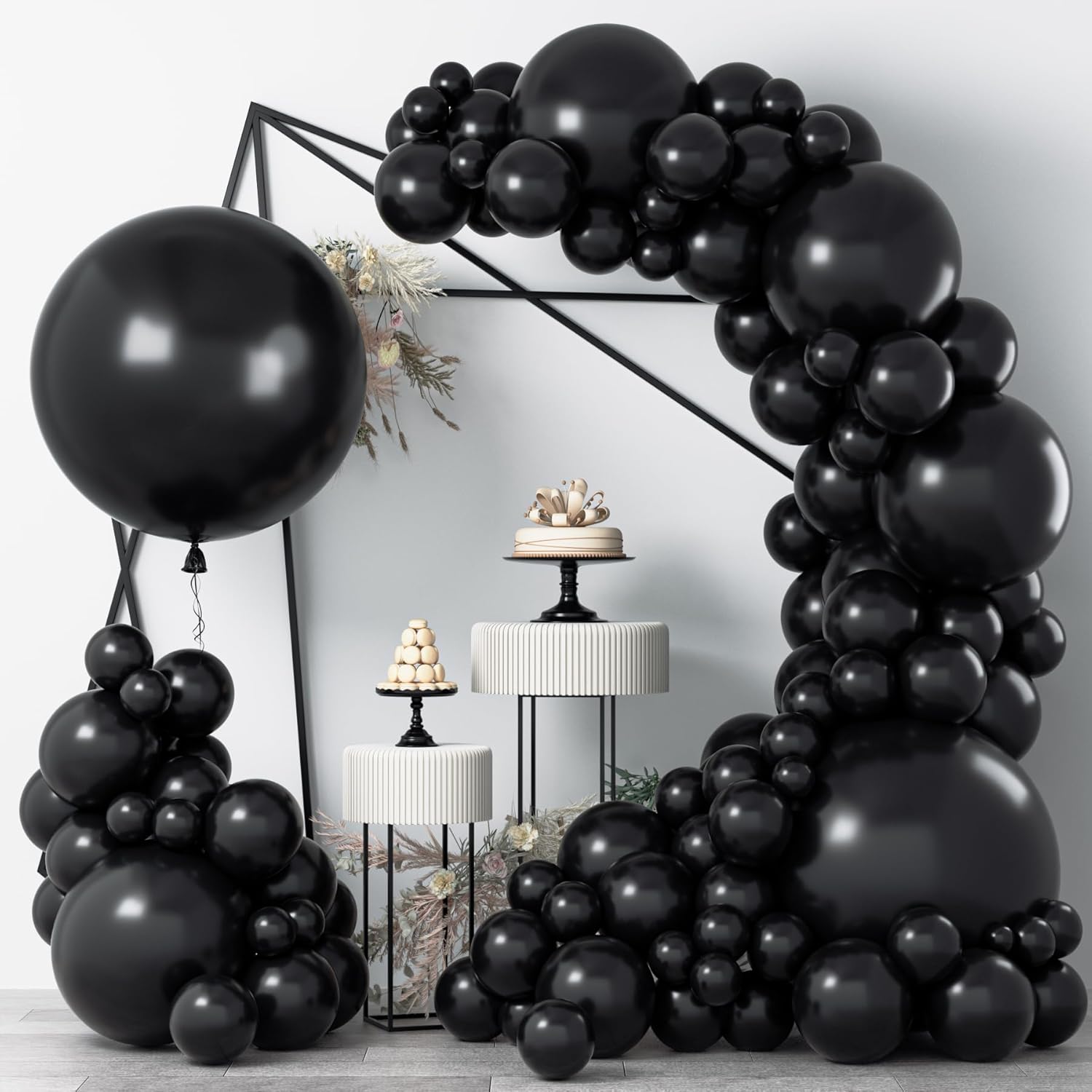 Amazon.com: COKAOBE Black Balloons Garland Kit, 126pcs Different Sizes ...