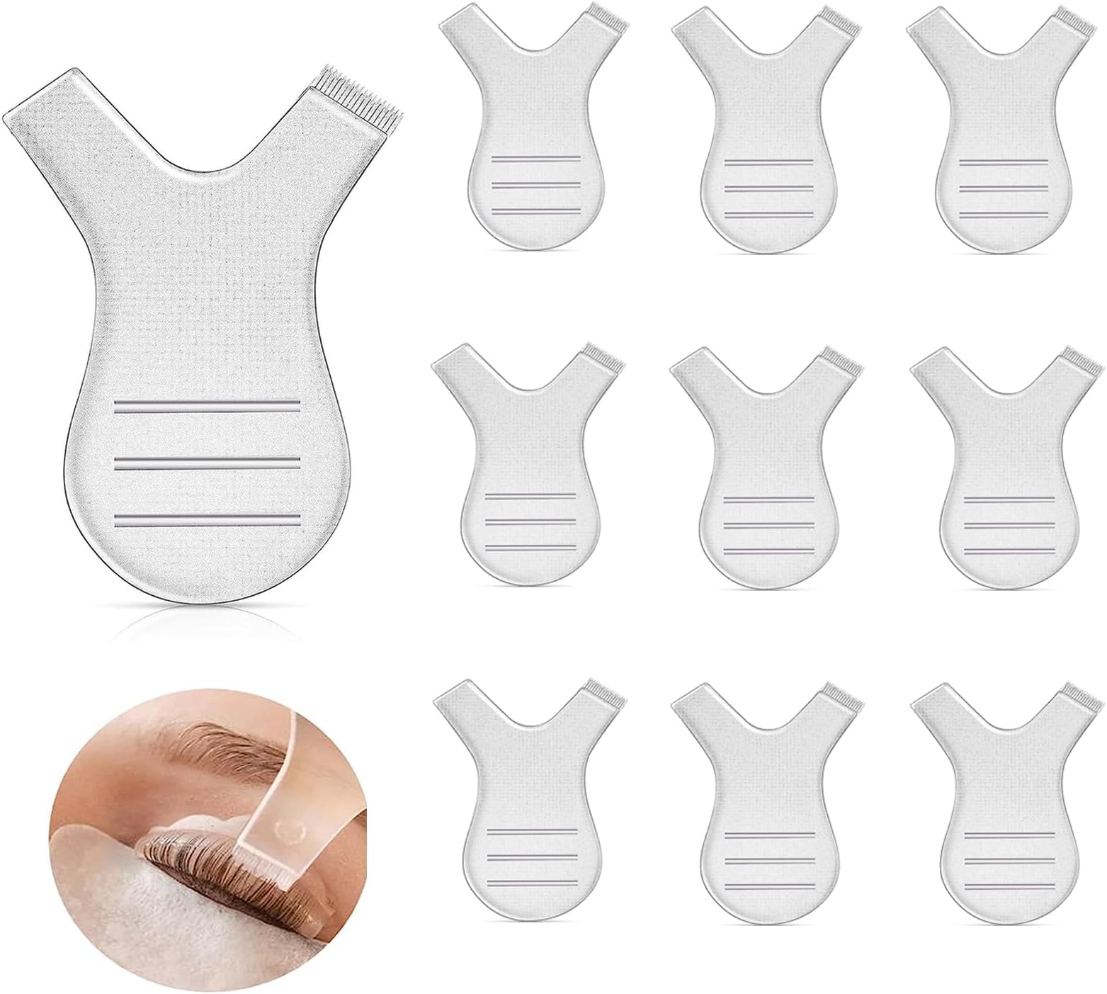 Amazon.com : NSBELL 100PCS Y Comb Lash Lift Brush Eyelash Lift Brush ...