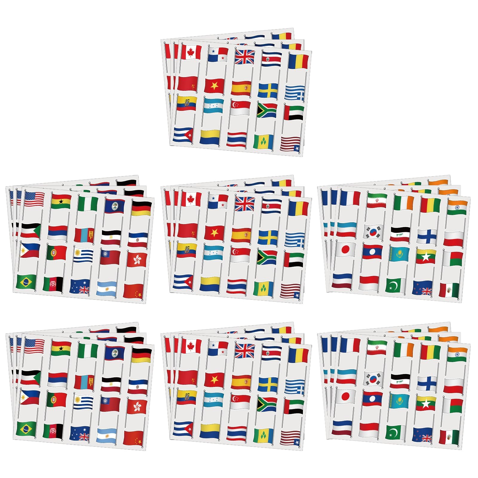 Amazon.com: 120 Pcs World National Flag Stickers DIY Decor for Kids ...