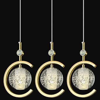 BNHHLZ Glass Globe Pendant Lights Kitchen Island Gold Pendant Light ...