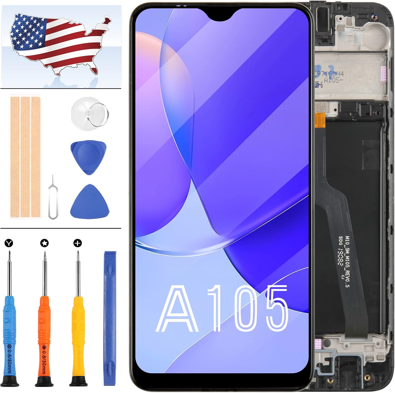 Amazon.com: Reemplazo de pantalla IPS para Samsung Galaxy A10 A105 A10 ...