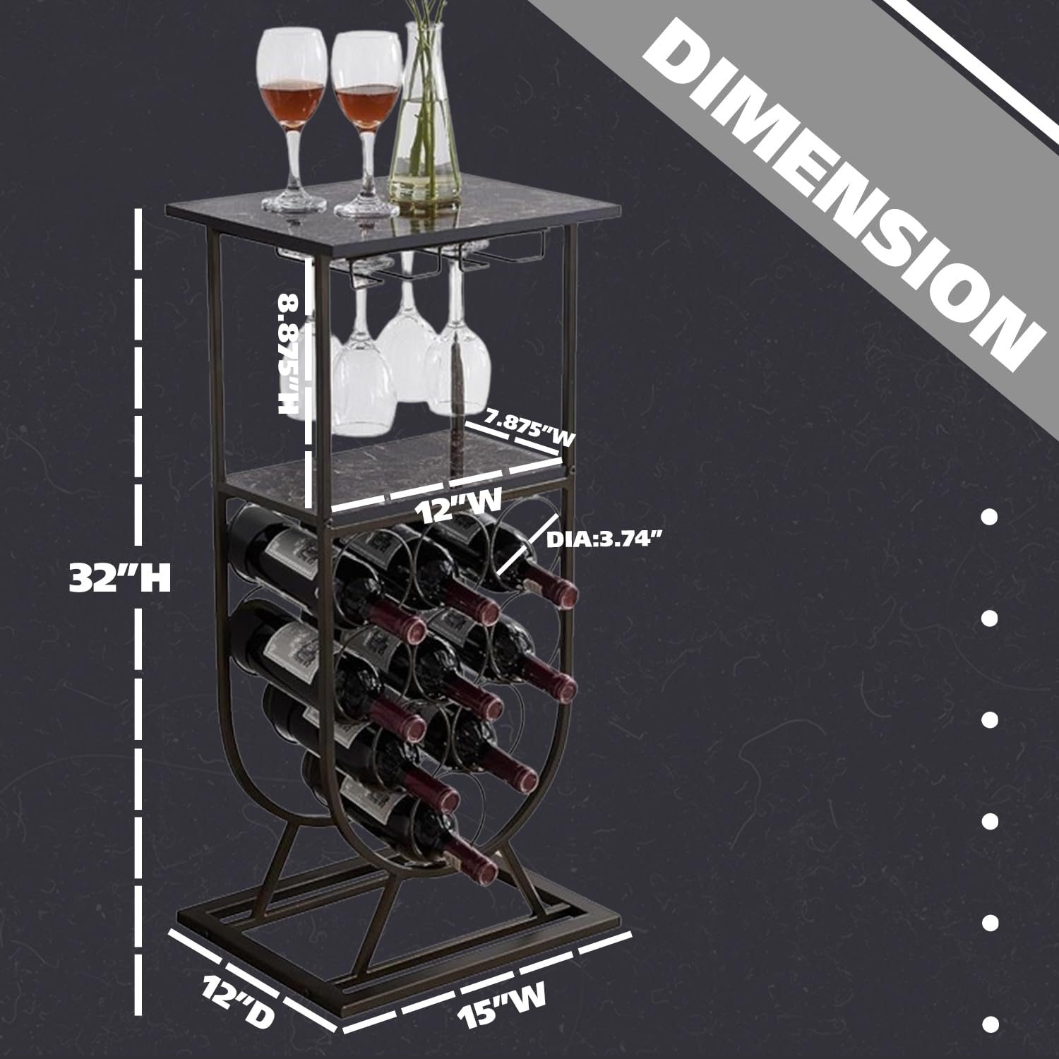 Snapklik.com : Kings Brand Furniture - Freestanding Floor Wine Rack ...