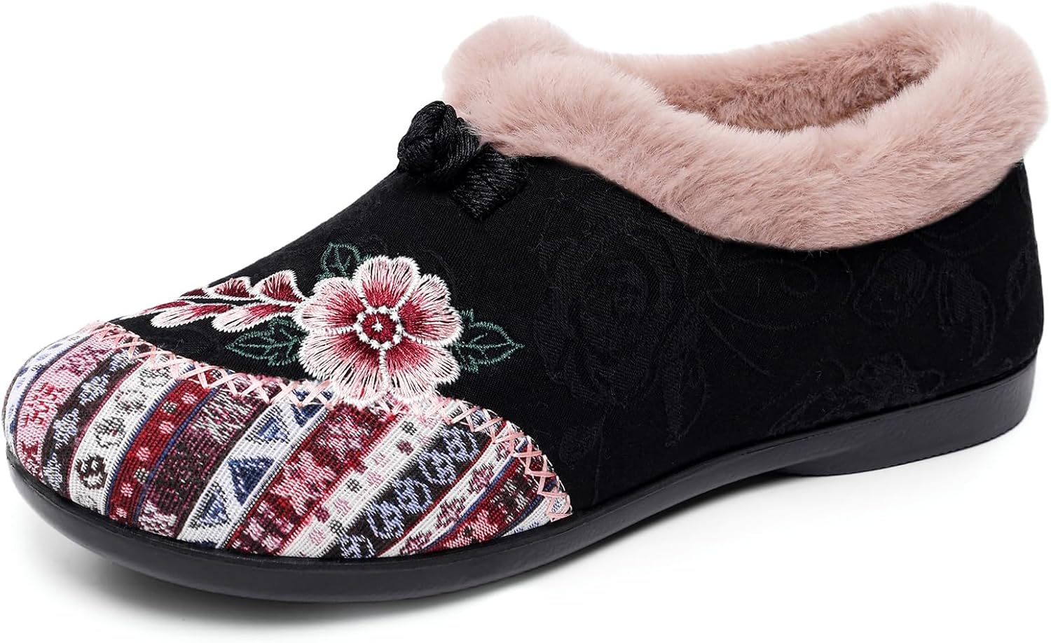 Amazon.com | Lymphvity Women's Fuzzy Memory Foam House Slippers Closed ...