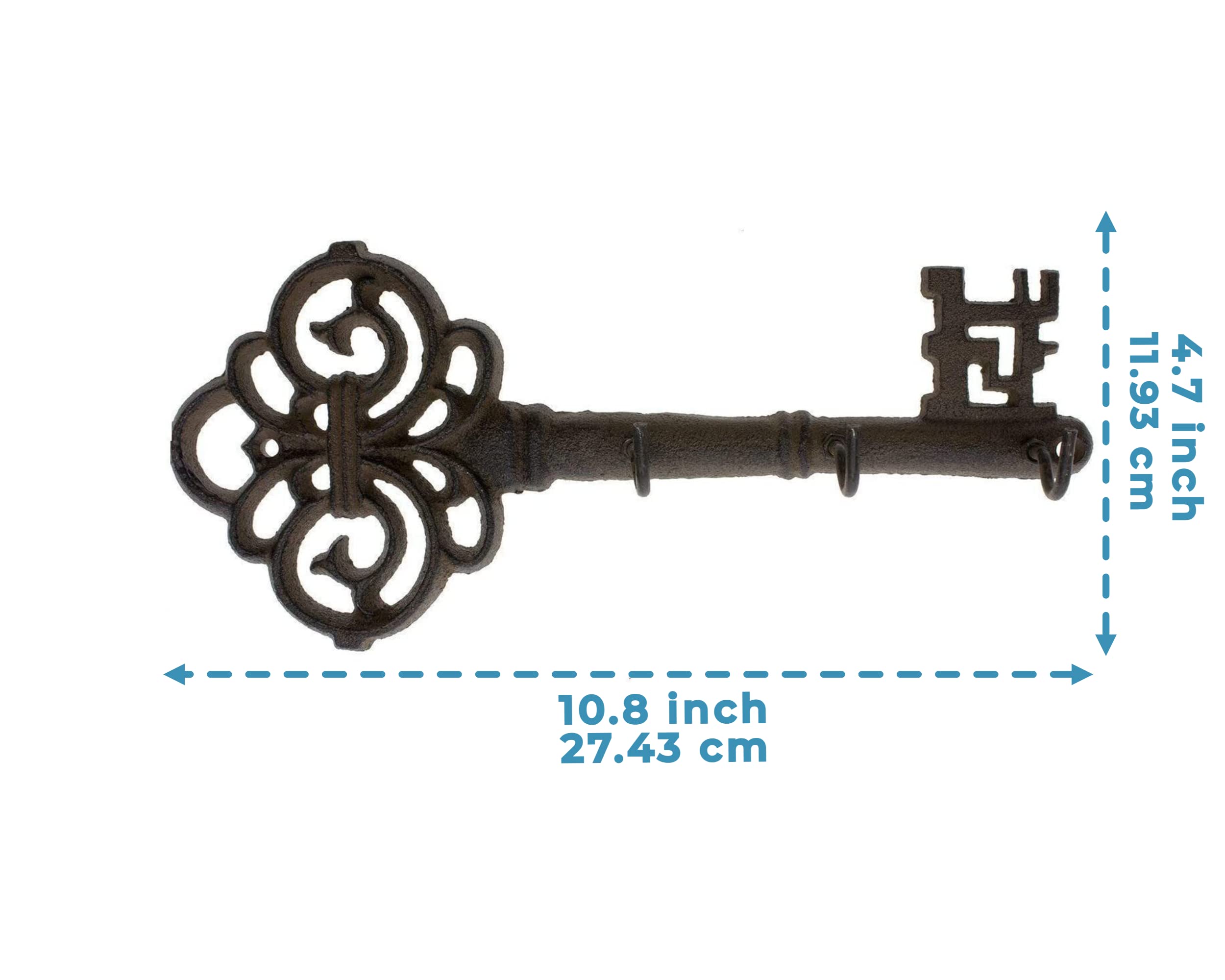 Decorative Wall Mounted Cast Iron Key Holder Rack- Vintage Key Shape ...