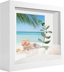 Amazon.com - SUNMEG Small Shadow Box Frame 5x5 , Wood with Plexiglass ...