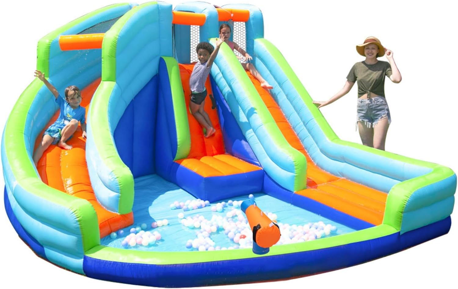Amazon.com: INFLATEFLY Bounce House Kids Inflatable Water Slide with ...